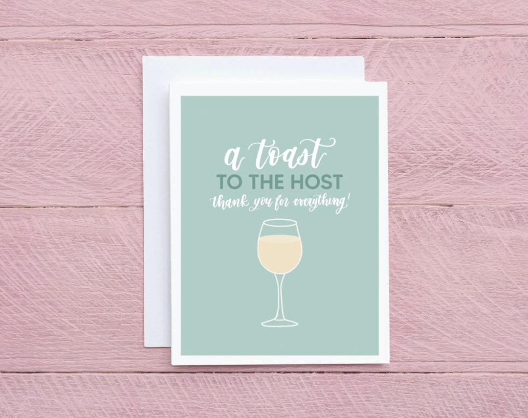 A Toast to the Host Card Thank You Card for Hostess - Etsy