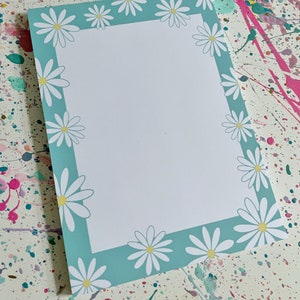 Blue and Yellow Daisy Notepad | 5x7" Notepad With 50 Tear-off Pages ...