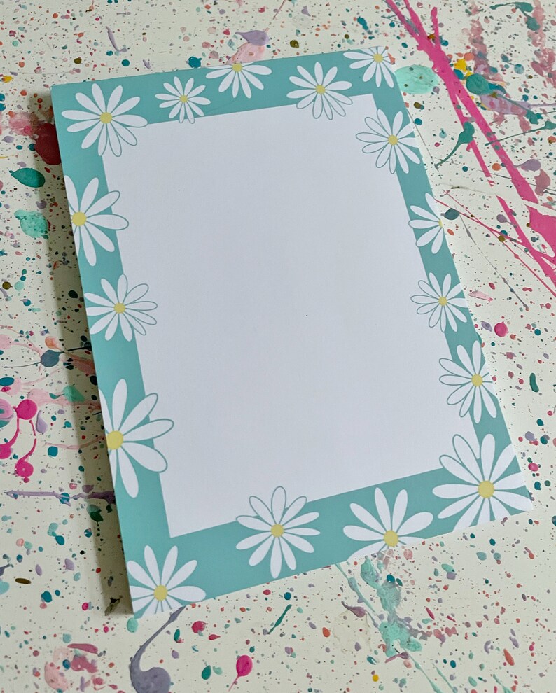 Blue and Yellow Daisy Notepad 5x7 Notepad With 50 - Etsy