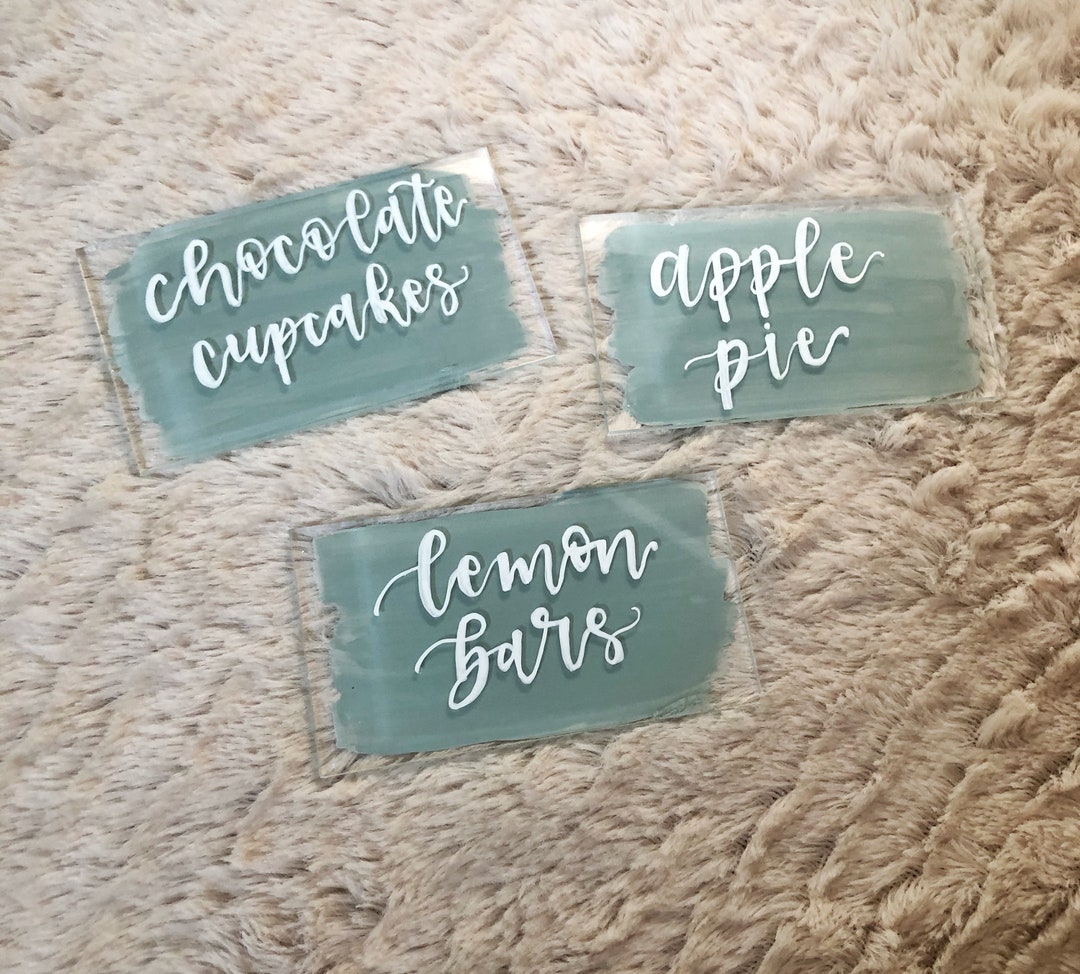 Acrylic Food Labels. Wedding Food Sign. Wedding Dessert Signs. Dessert ...