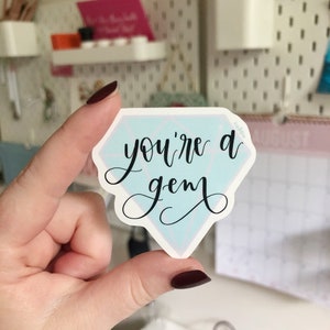 You're a Gem Sticker - Thank You Sticker - Diamond Sticker - Bullet ...