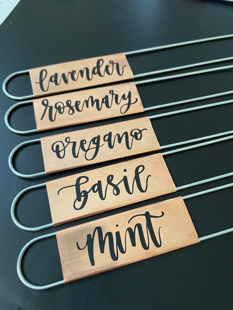 Copper Garden Labels Plant Markers Set Herb Labels - Etsy