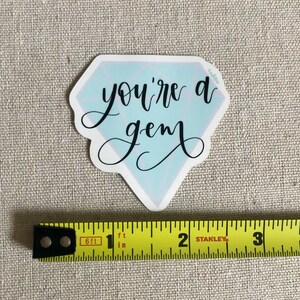 You're a Gem Sticker - Thank You Sticker - Diamond Sticker - Bullet ...