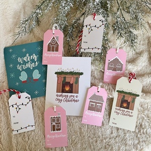 Holiday Gift Tags With Christmas Lights. Festive Gift Toppers. Classic ...