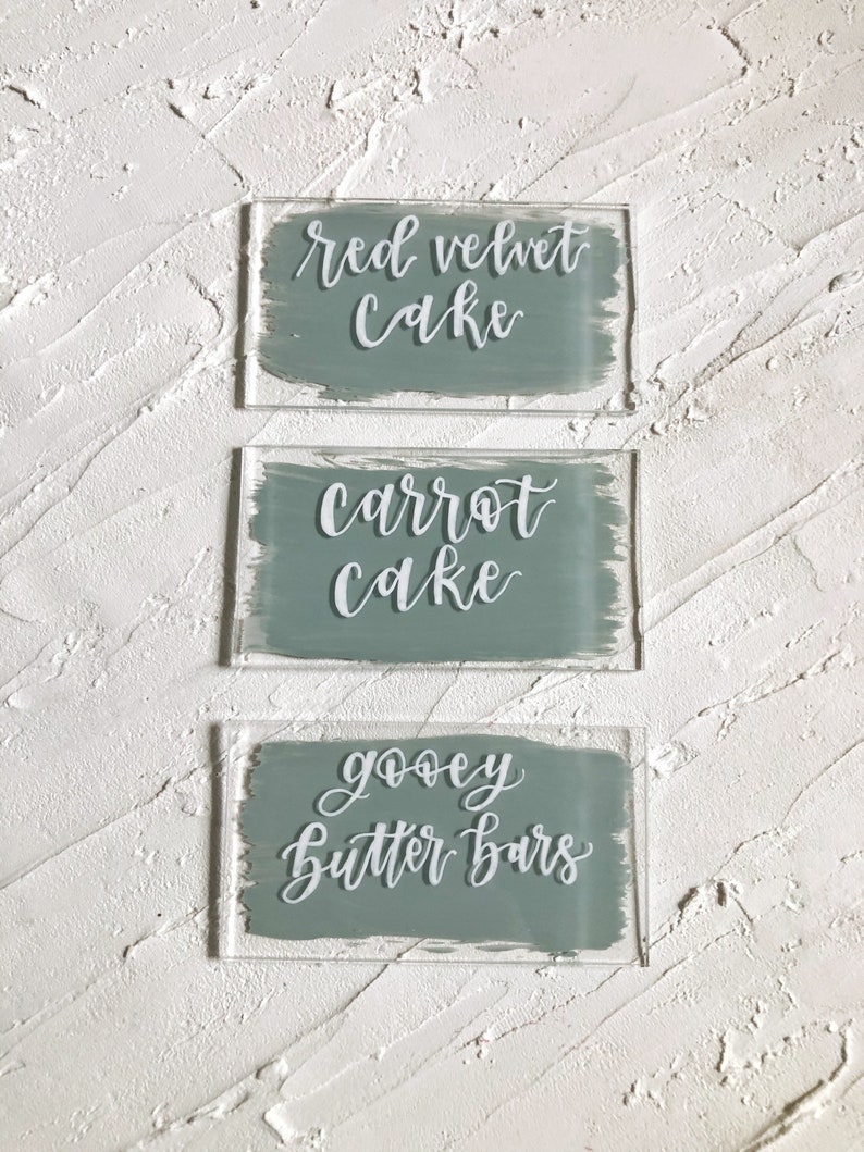 Acrylic Food Labels. Wedding Food Sign. Wedding Dessert Signs. - Etsy