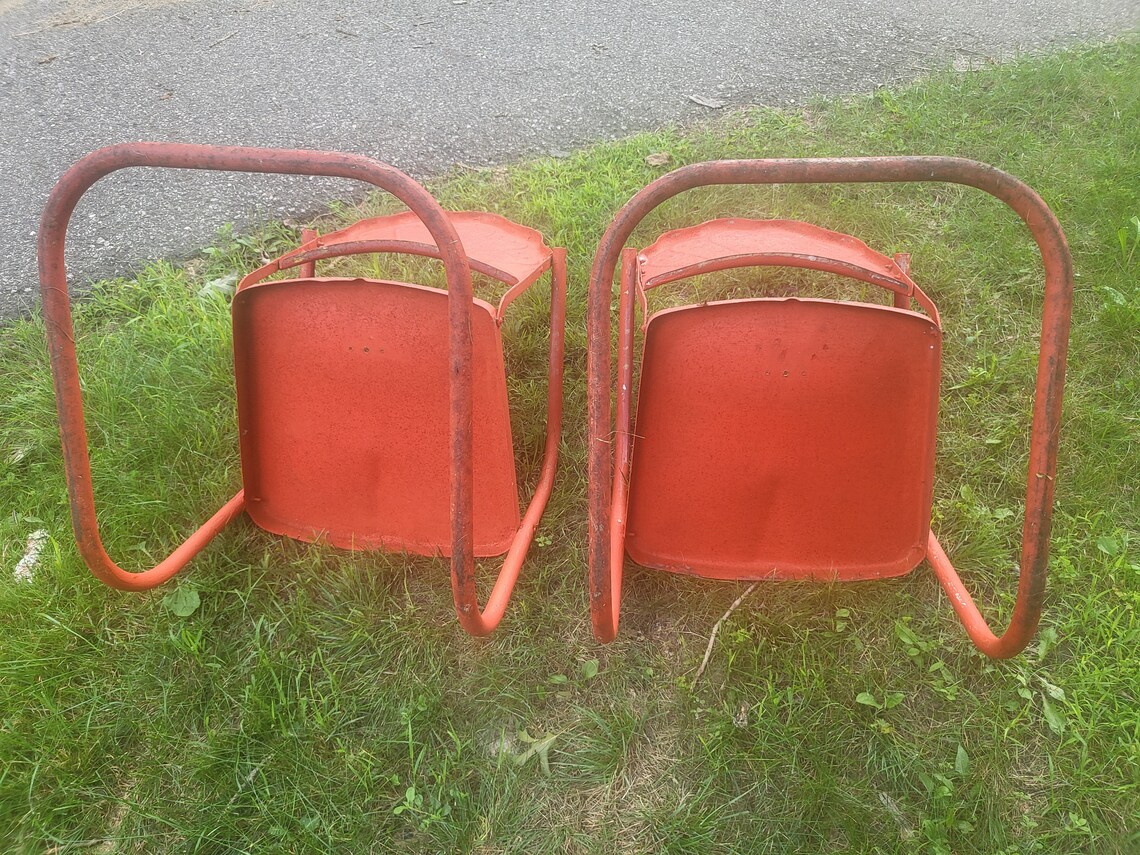 Bouncy Metal Motel Chairs Pair of 1937 Sun Rest Model, Restored 1st ...
