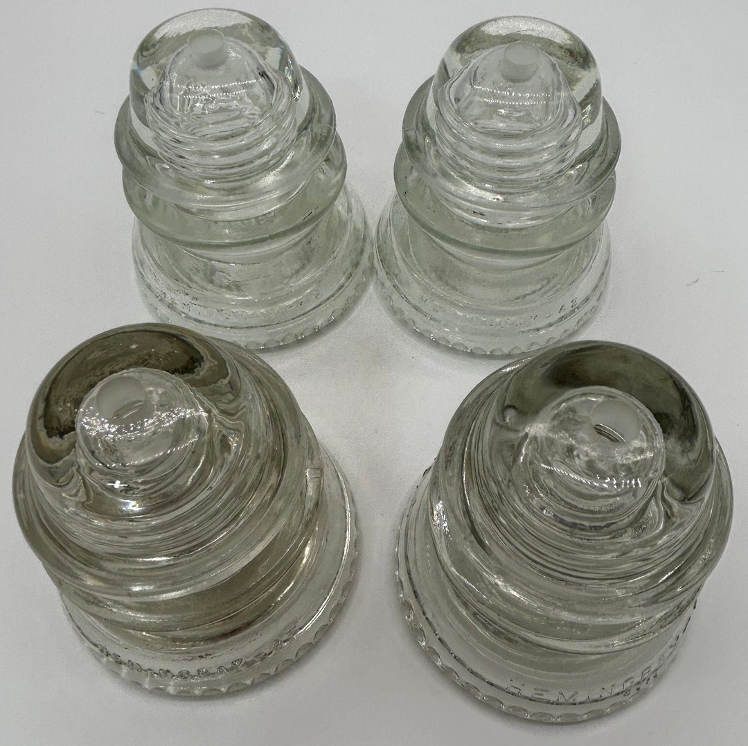 Vintage Clear Glass Hemingray 42 Glass Insulator W/ 1/2" Hole for DIY ...