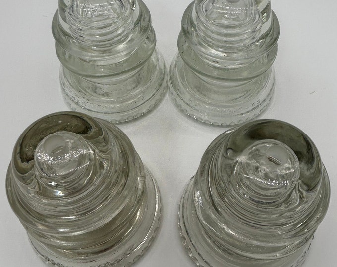 Vintage Clear Glass Hemingray 42 Glass Insulator W/ 1/2" Hole for DIY ...