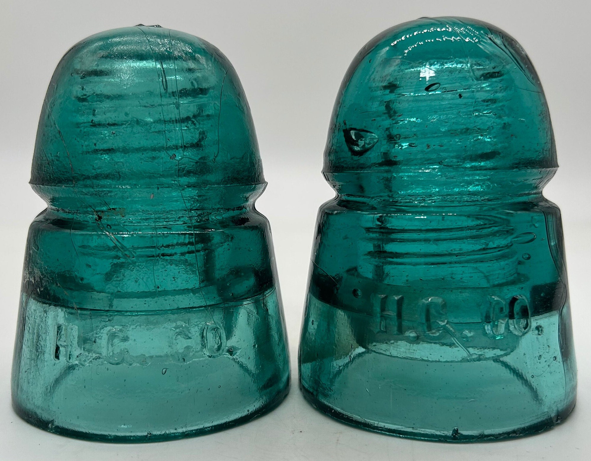 Vintage Aqua H.G. CO. "beehive" Glass Insulator - Etsy