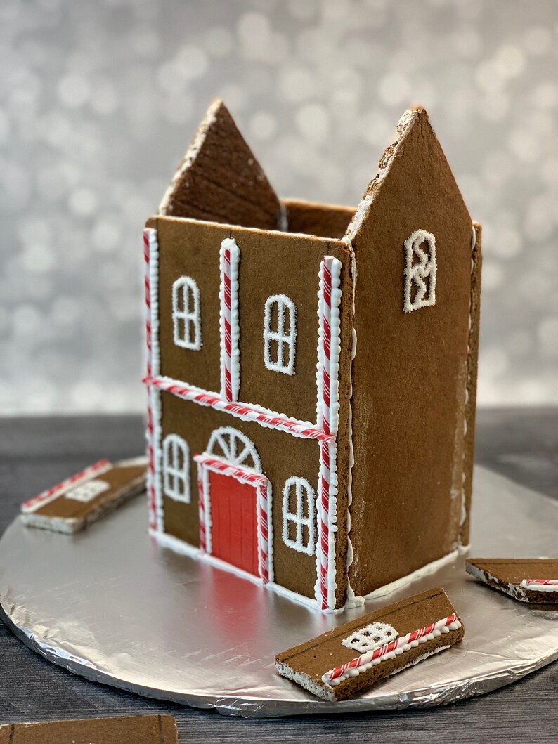 Gingerbread House Template 2 Story House With Side Rooms - Etsy