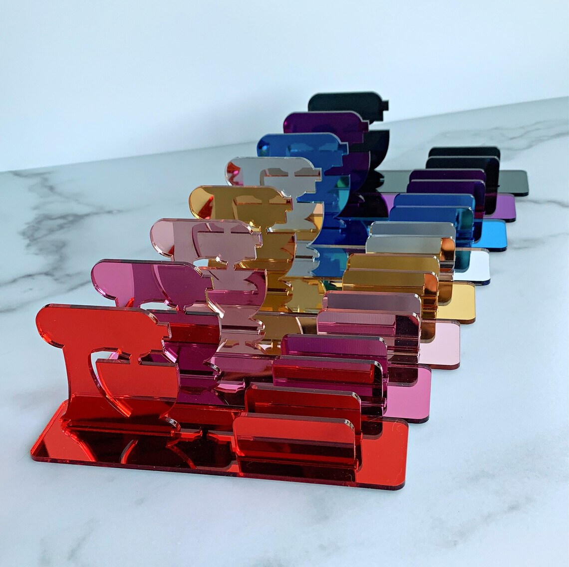 Business Card Holder Mirrored Acrylic | Etsy