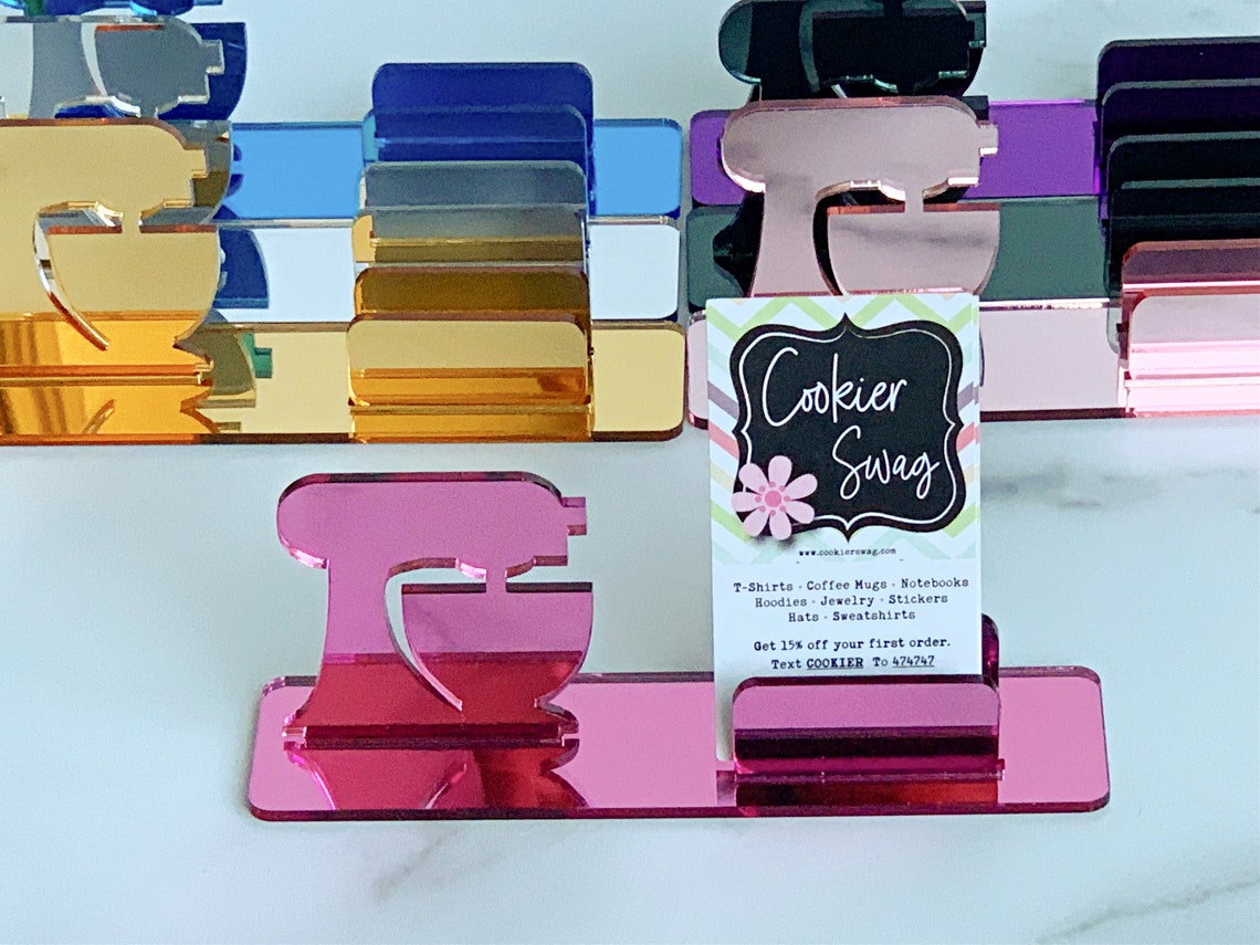 Business Card Holder Mirrored Acrylic | Etsy