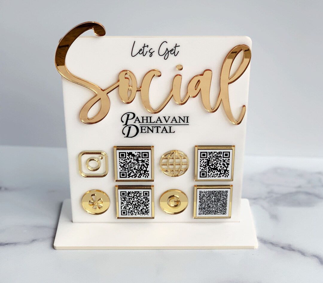 Social Media Sign Basic-4 QR CODES ONLY - Etsy