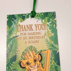 Personalized Lion King Thank You Favor Tags: Simba Birthday Party - Etsy