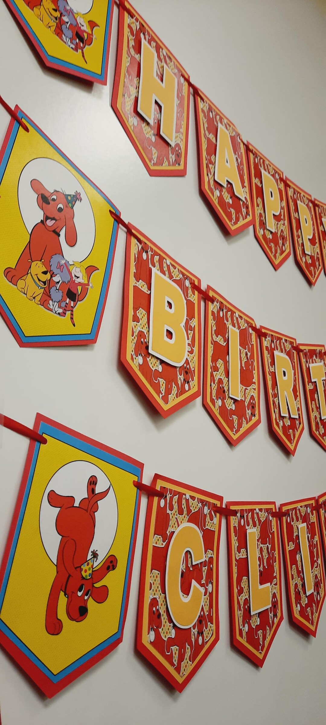 Clifford the Big Red Dog Birthday Banner - Handmade Party Garland ...