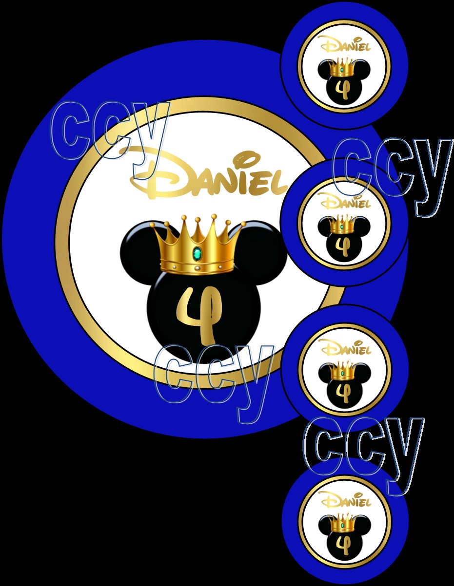 DIGITAL Prince Mickey Royal Circles-Royal Blue and Gold | Etsy
