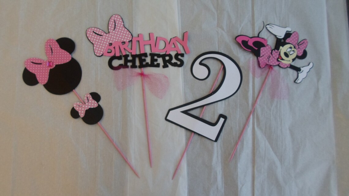 Minnie Mouse 4pc Centerpiece Sticks/picks Minnie Mickey - Etsy