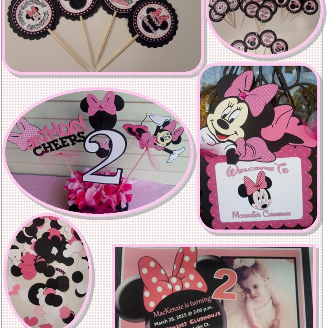 Minnie Mouse 4pc Centerpiece Sticks/picks Minnie Mickey - Etsy