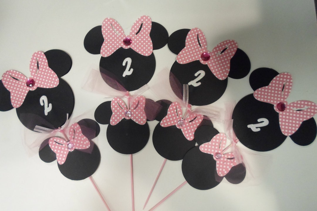 Minnie Mouse Centerpiece Sticks/picks (set 4) Personalized With Age ...