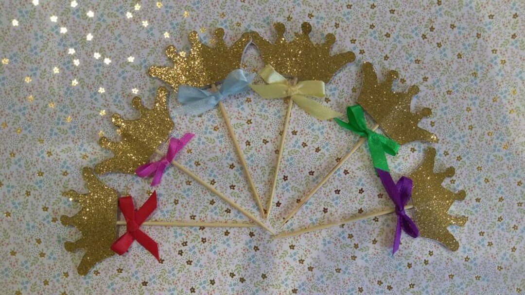 PRINCESS Crown Toppers, Crown Picks, Party Picks, Food Picks, Birthday ...