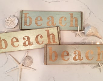 Beach wood sign | Etsy