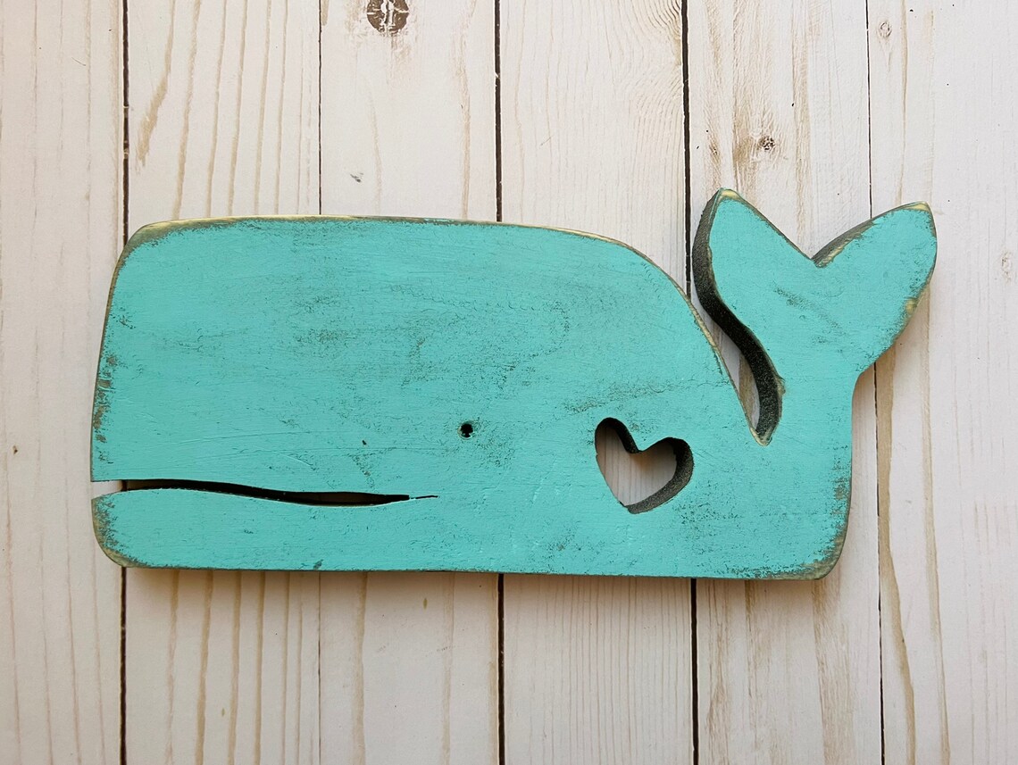 Wood Whale Hanging Sign - Etsy