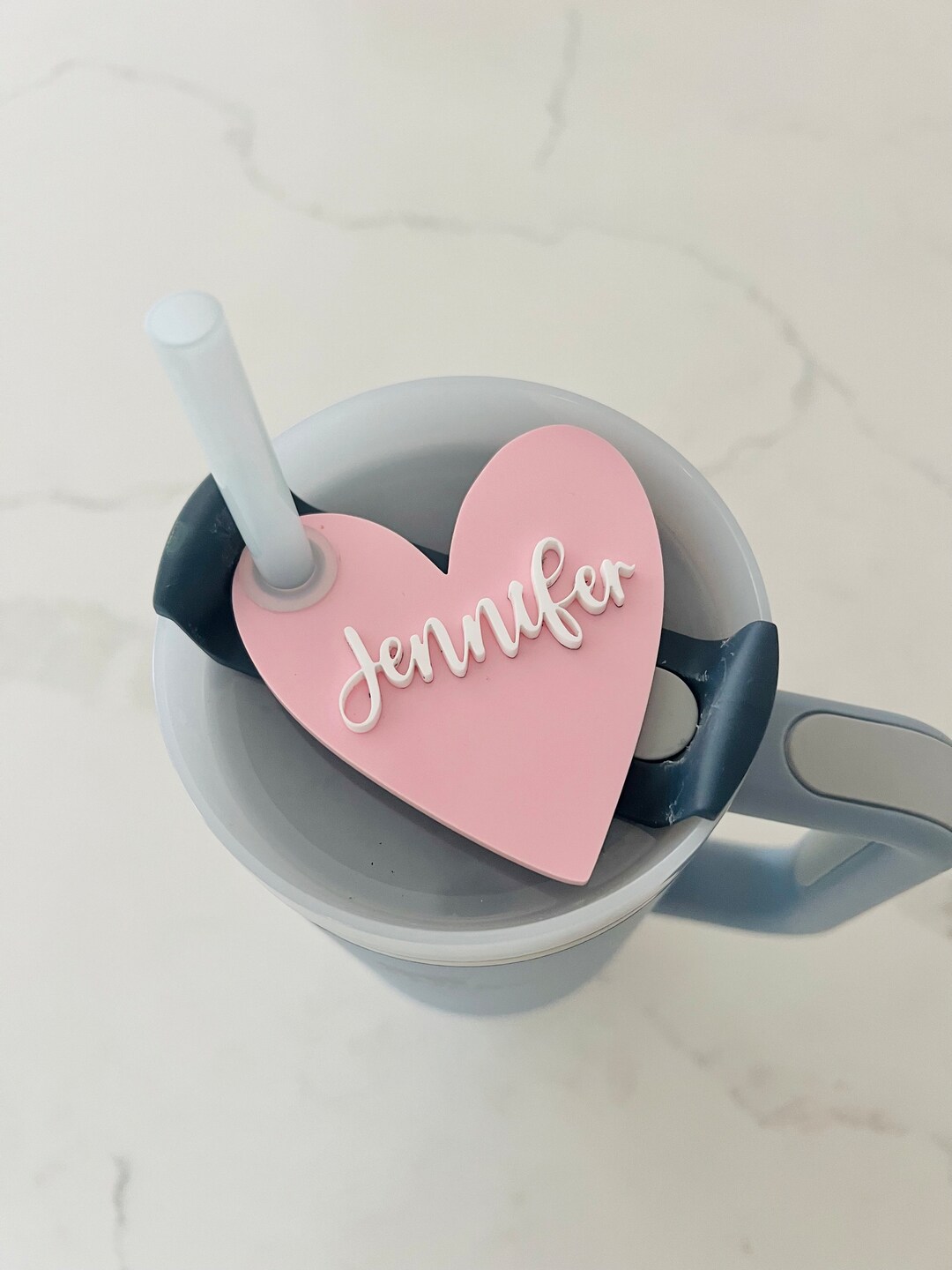 20oz 30oz 40oz Heart Stanley Tumbler Name Plate, Name Tag, Personalized ...