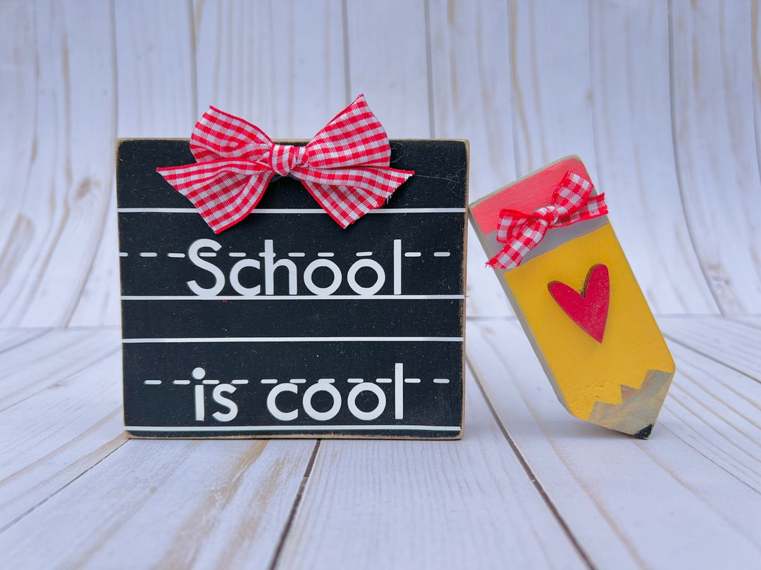 School is Cool Sign, School Wood Sign - Etsy