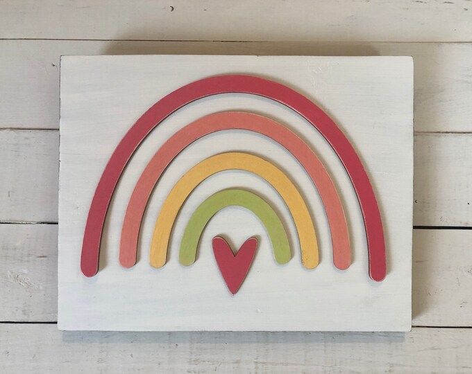 Rainbow Wood Sign Rainbow Decor Girls Room Decor Kids Room - Etsy