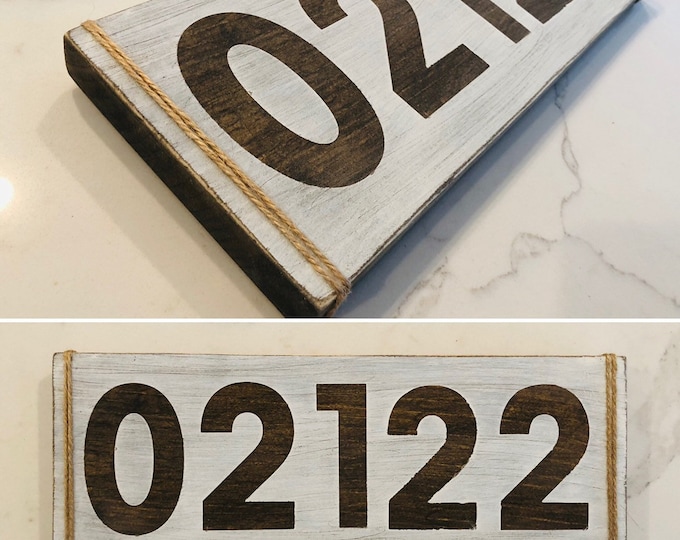 Zip Code Wood Sign - Etsy