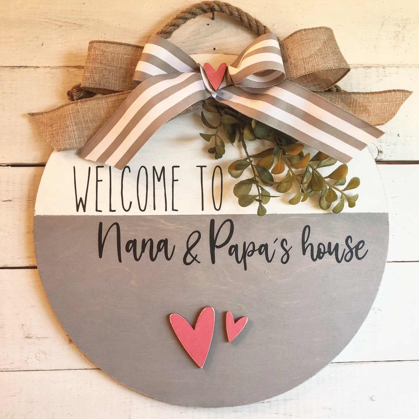 Nana and Papas House Round Wood Hanging Sign Hanging Signs | Etsy