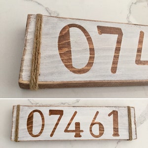Zip Code Wood Sign - Etsy