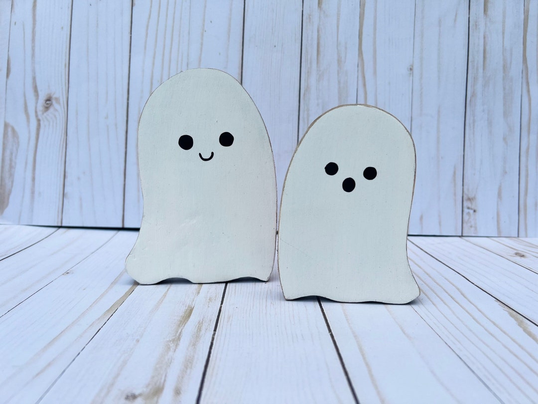 Standing White Ghost Wood Ghost Halloween Decor - Etsy
