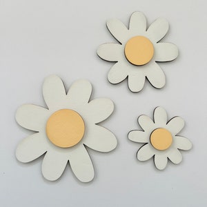 Set of 3 Wood Daisies Tray Decor, Wall Decor - Etsy