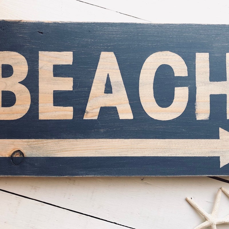 Wood Beach Sign - Etsy