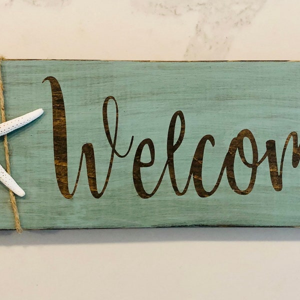 Outdoor Coastal Welcome Sign - Etsy
