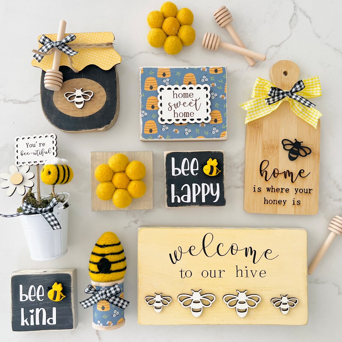 Honey Jar Tiered Tray Decor, Honey Jar Sign, Bee Decor - Etsy