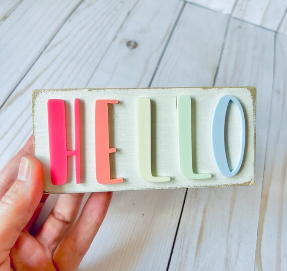 Hello Sign Rainbow Hello Sign - Etsy