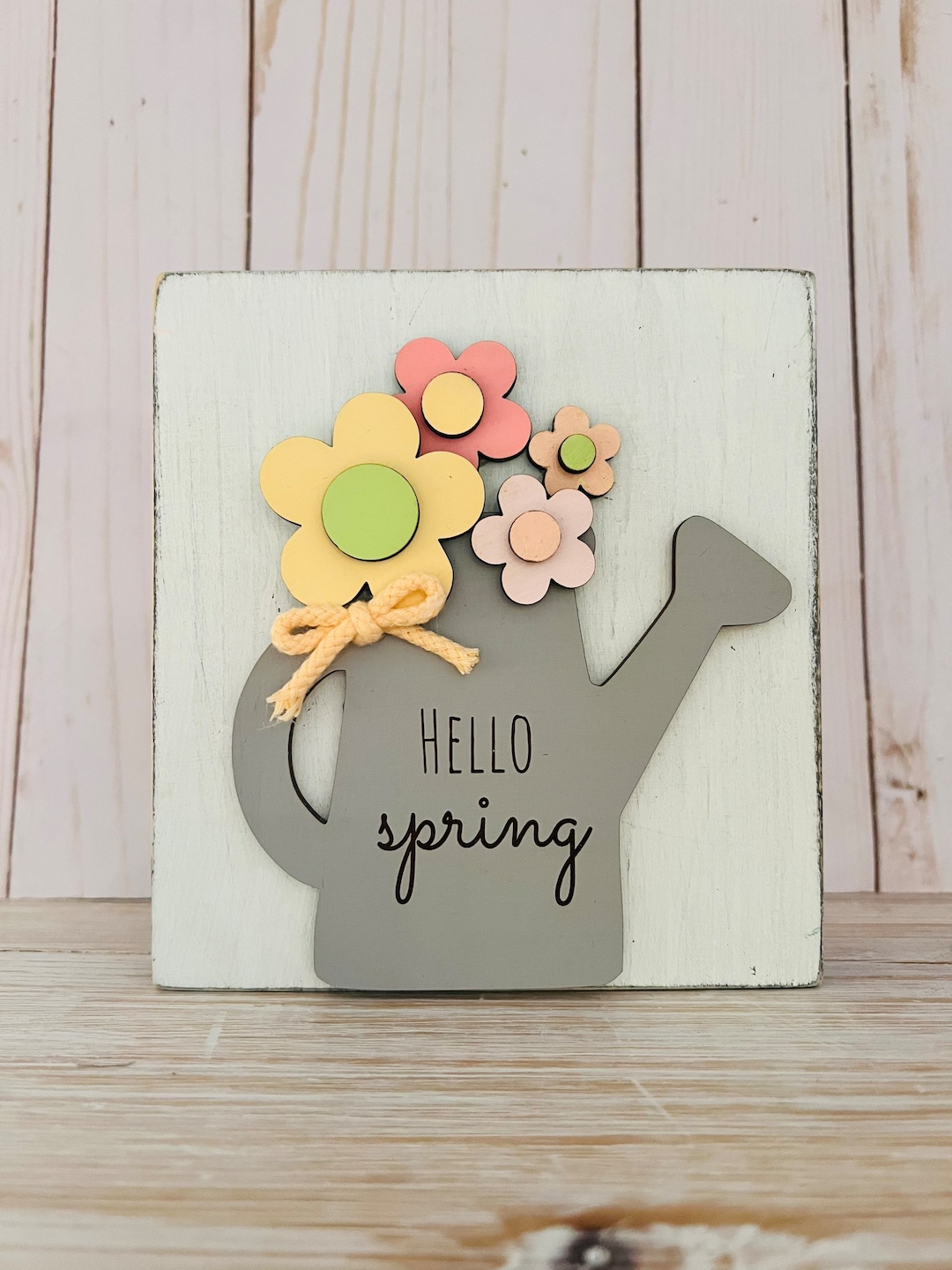 Hello Spring Watering Can Sign - Etsy