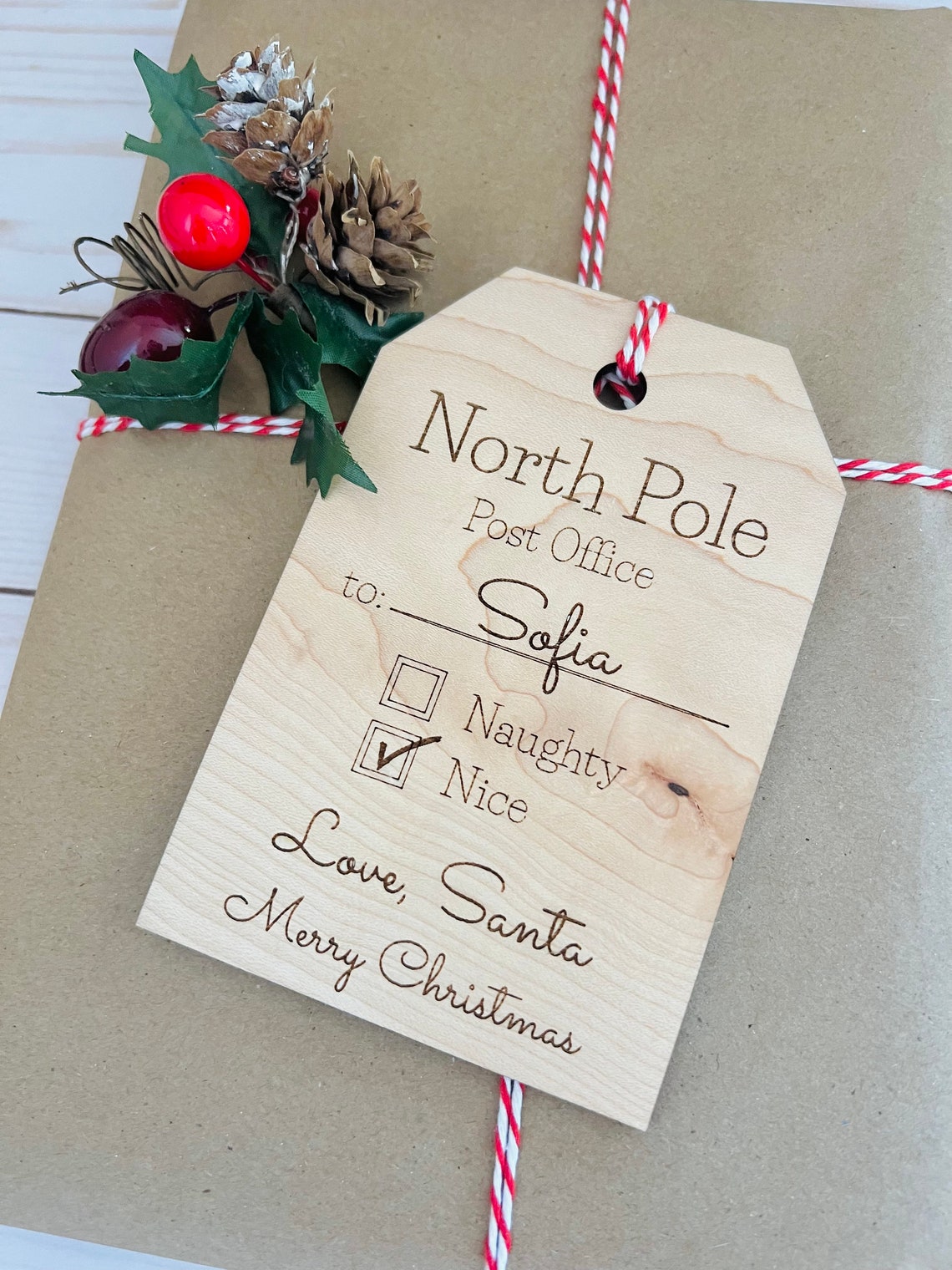 North Pole Gift Tag From Santa, Christmas Gift Tag - Etsy