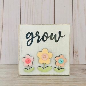 Grow Spring Flower Sign - Etsy