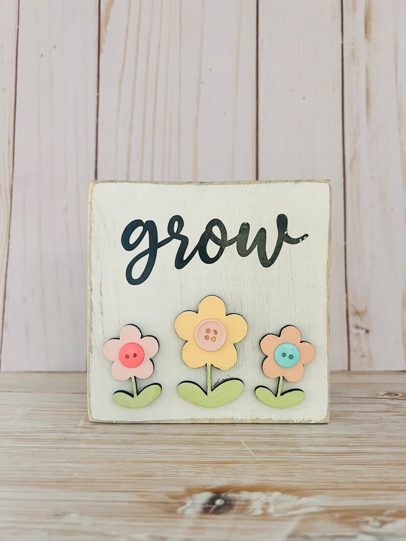 Grow Spring Flower Sign - Etsy