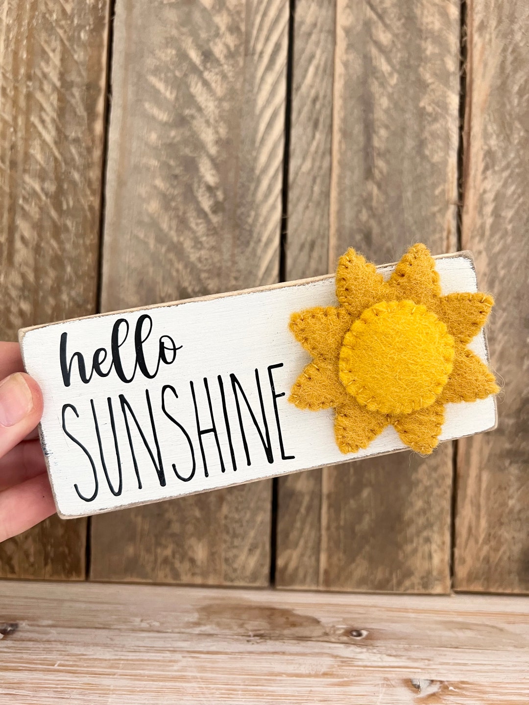 Hello Sunshine Wood Sign, Felt Sun Sign, Sun Sign - Etsy