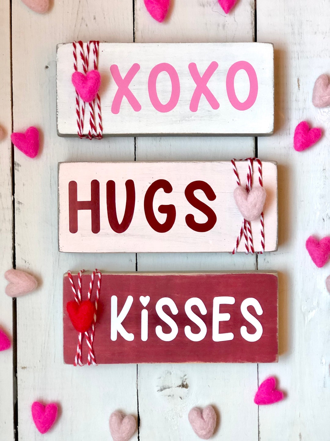 Hugs Kisses Xoxo Mini Wood Signs Tiered Tray Signs - Etsy