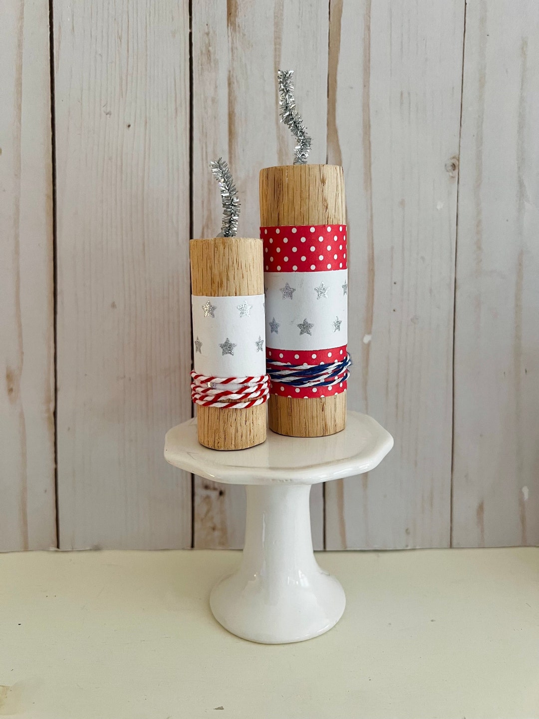 Wood Firecracker Decor, 4th of July Decor, Patriotic Decor - Etsy