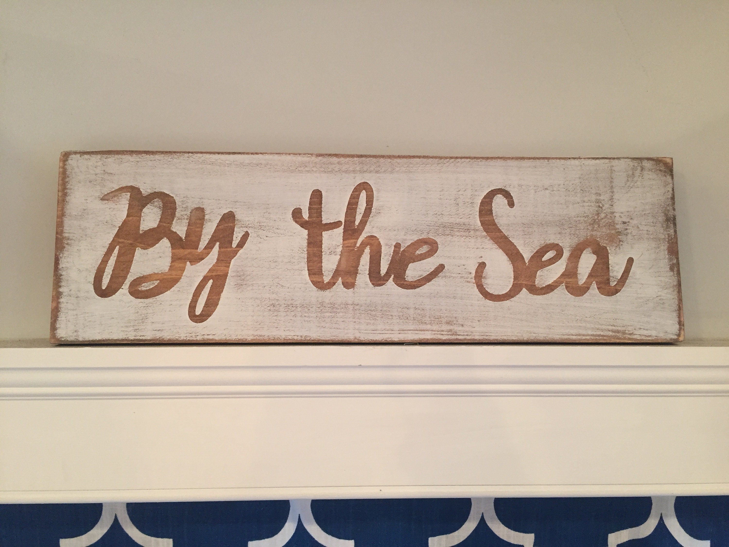 By the Sea Nautical Wood Sign - Etsy