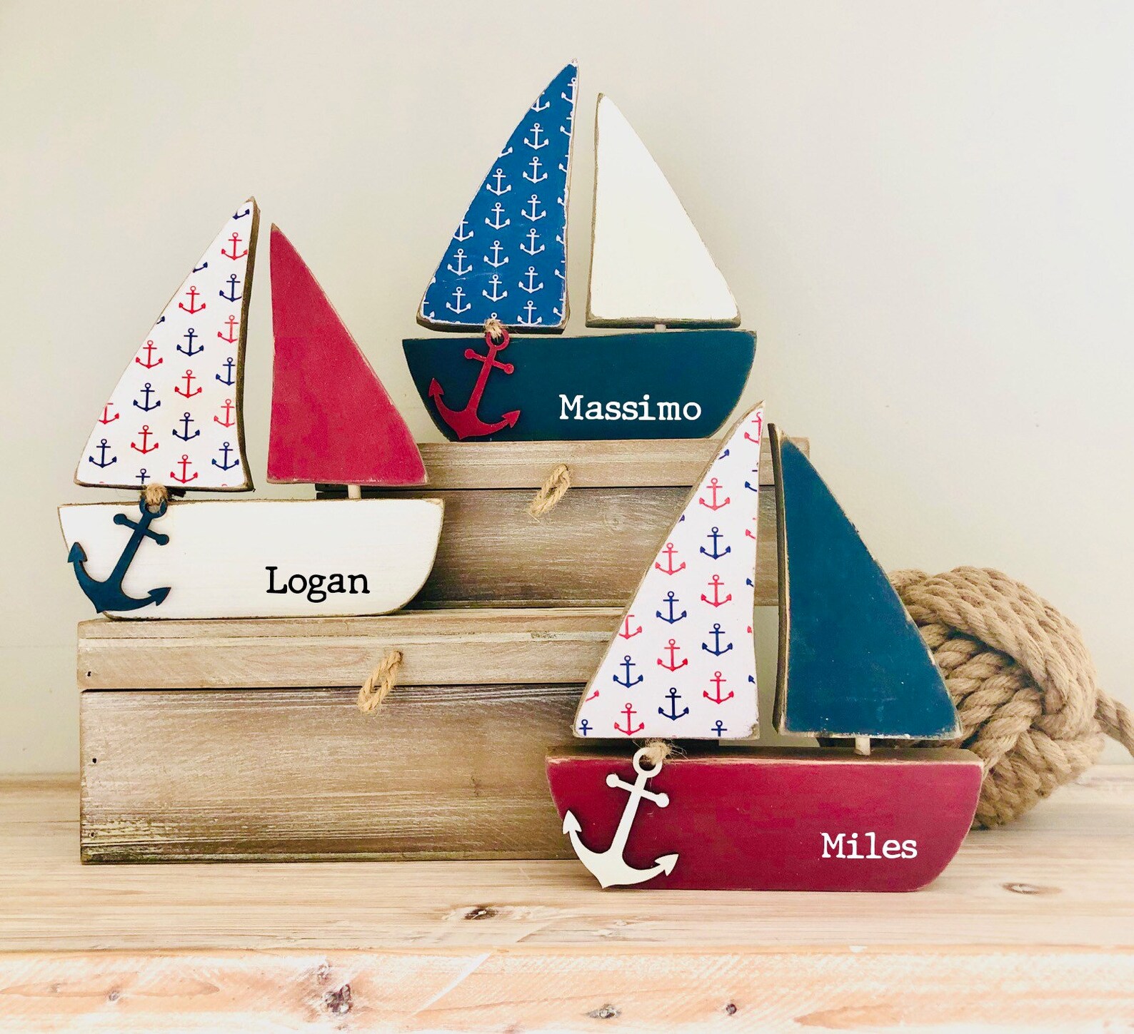 Sail Boat Wooden Boat Nautical Décor Nursery Decor | Etsy
