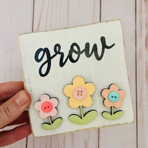 Grow Spring Flower Sign - Etsy