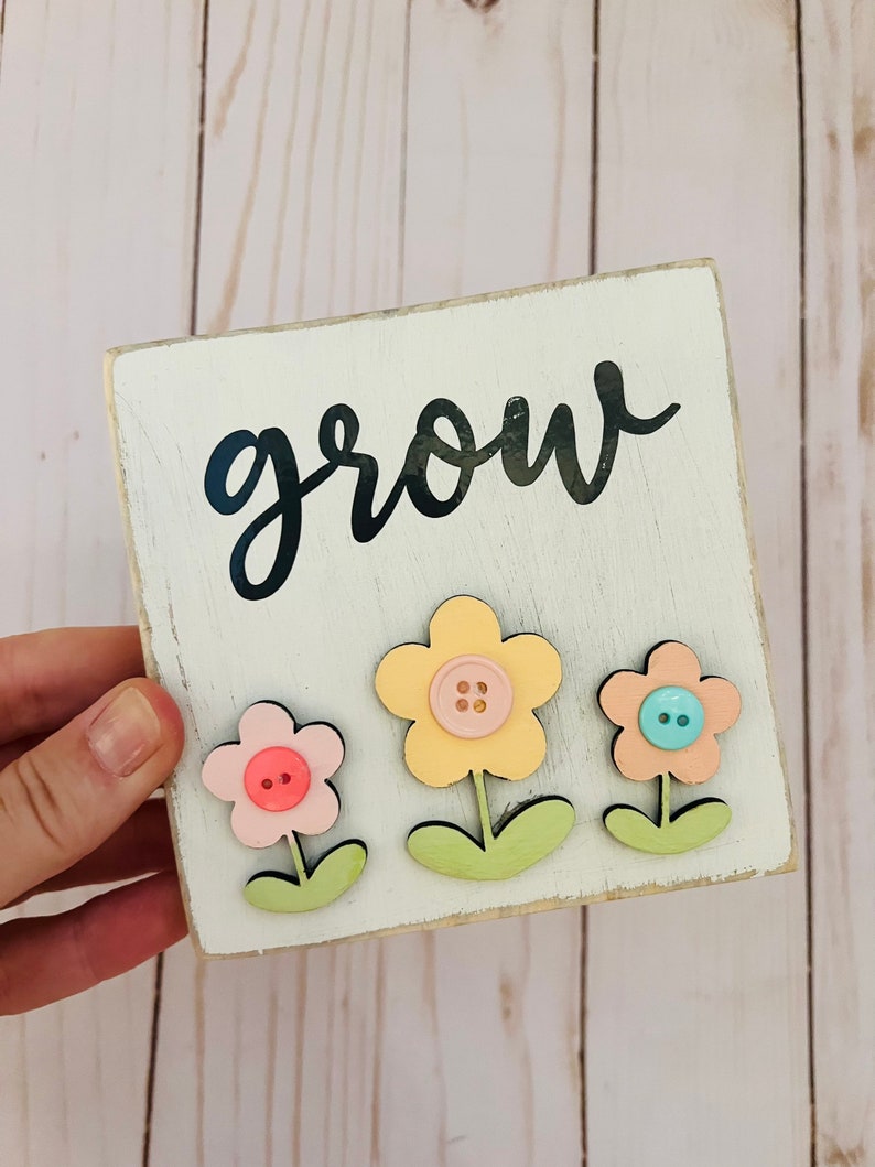 Grow Spring Flower Sign - Etsy