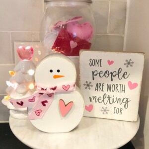 Snowman and Sign Set, Some People Are Worth Melting For, Winter Decor ...